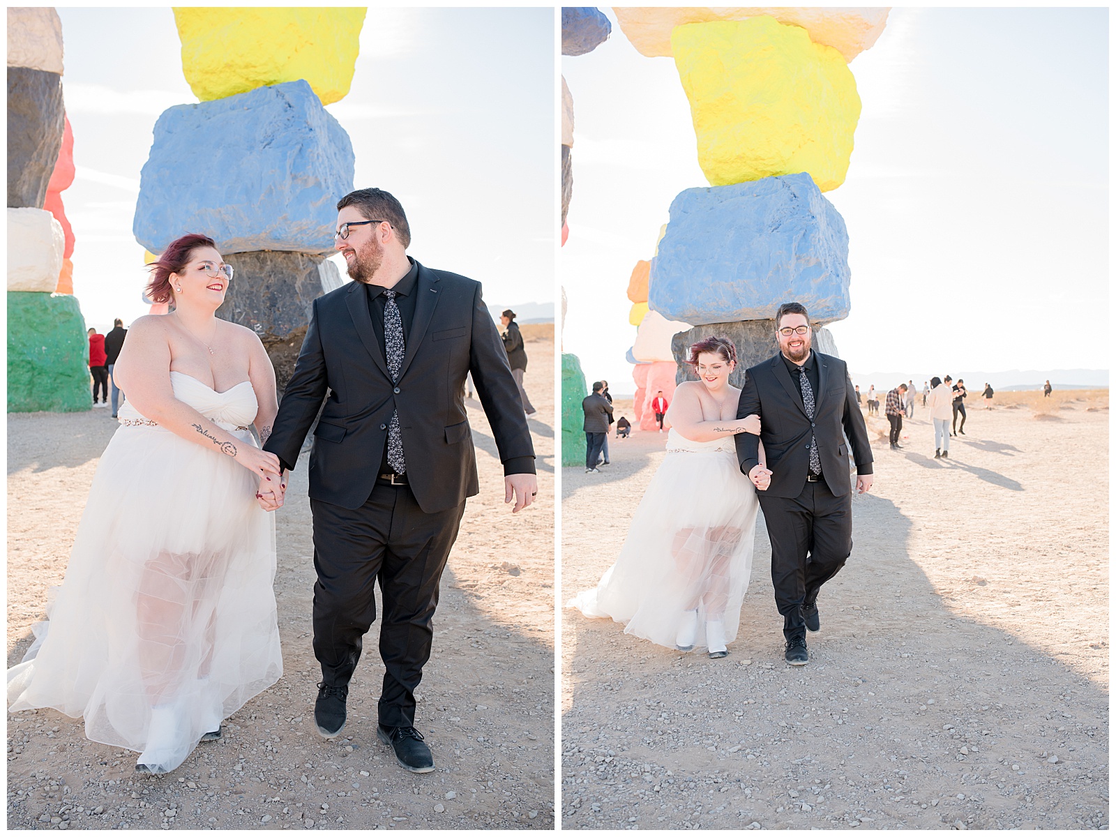 Aimee + Connor Elopement at Seven Magic Mountains - karissaruss.co